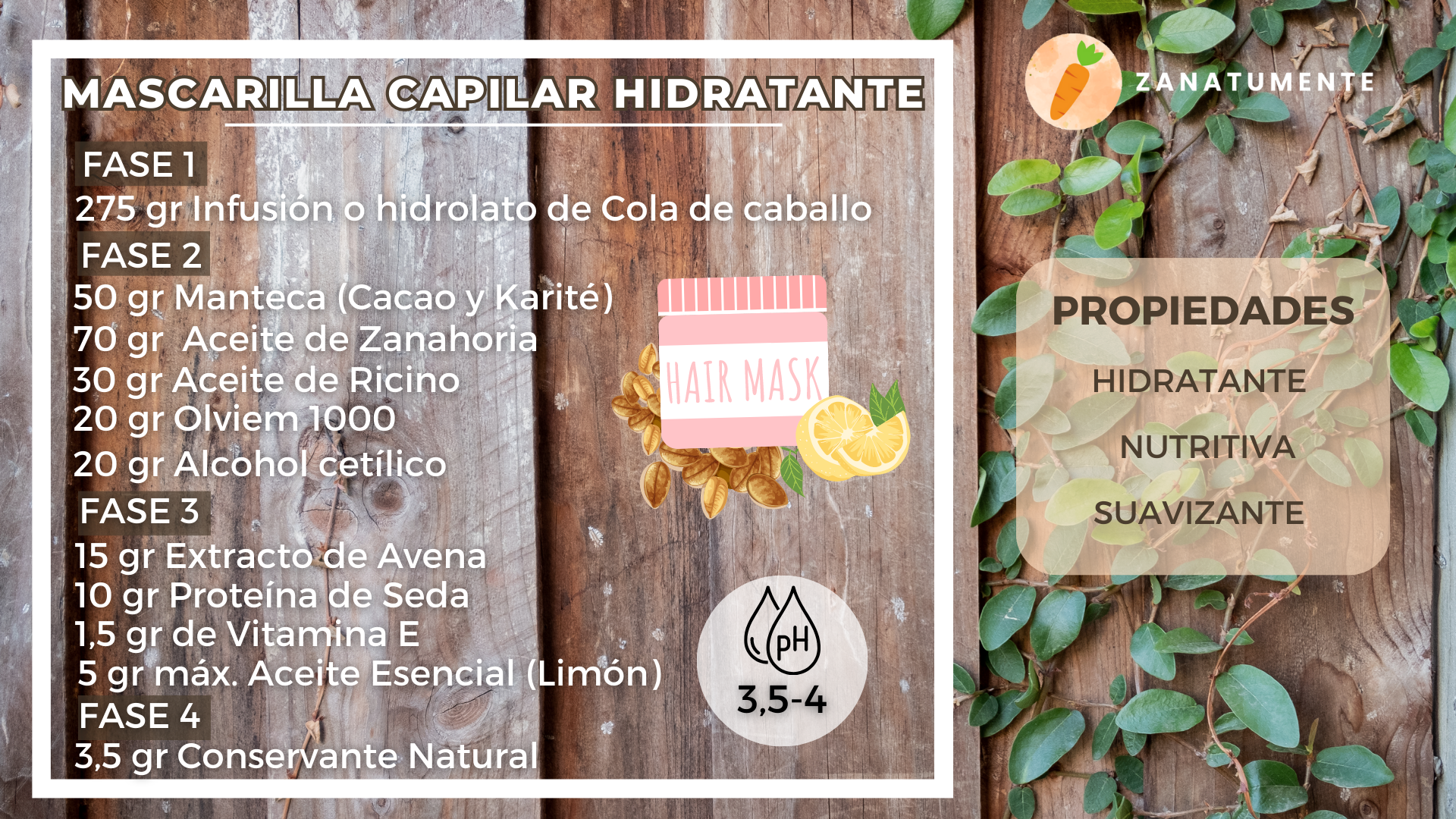 Cómo hacer una Mascarilla Capilar Hidratante Natural - Zana tu mente
